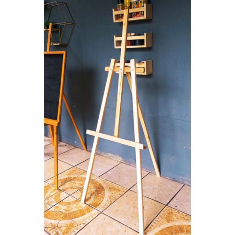 Jual wooden easel 130 cm/standing tripod kayu/stand lukis /stand foto ...