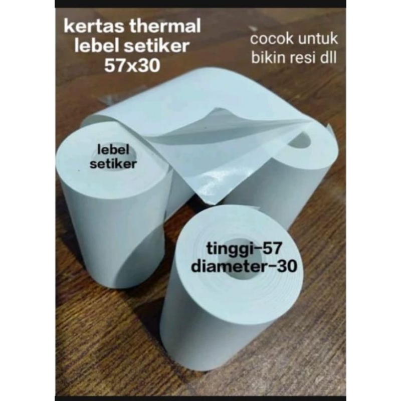Jual kertas lebel stiker 58x30mm paket murah 10pcs/roll panjang 5meter ...