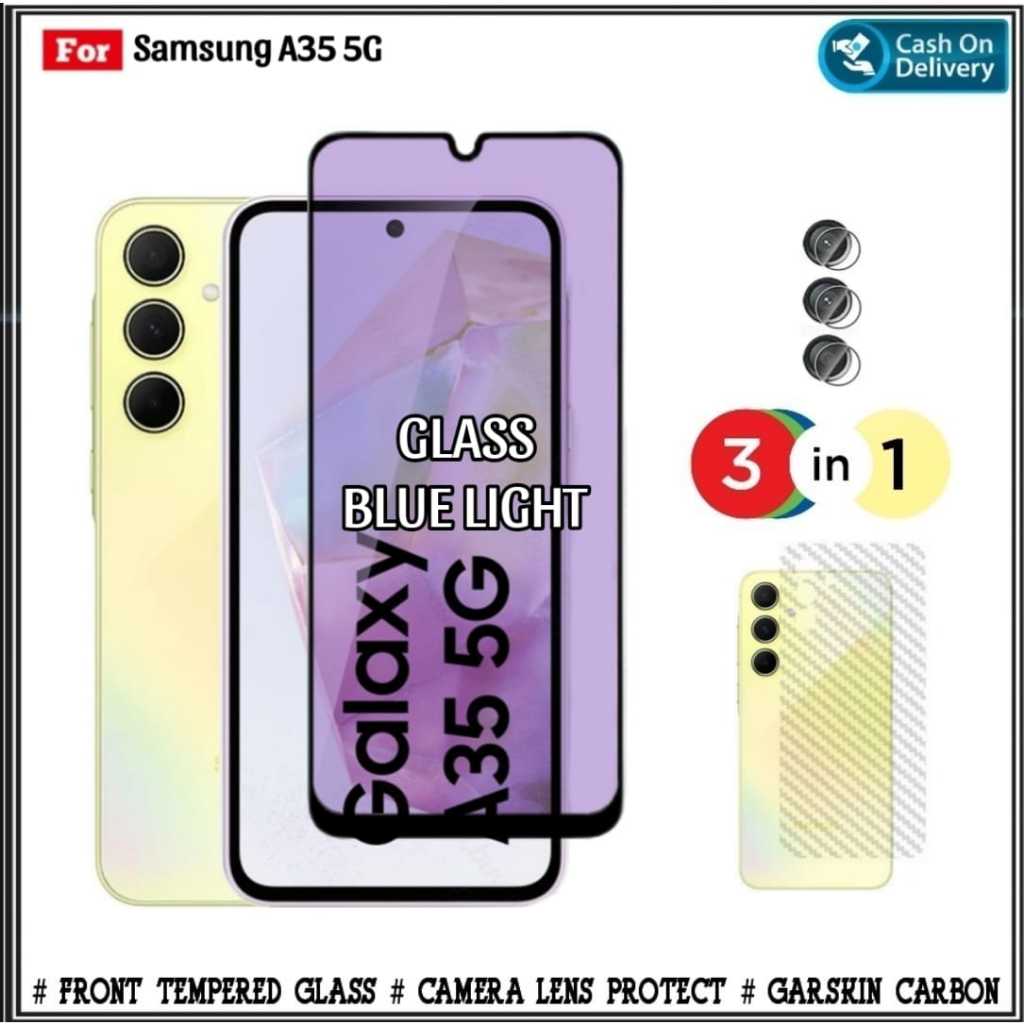 Jual PAKET 3IN1 Tempered Glass Blue Light Samsung A17 A26 A16 4G/5G A06 A35 5G A55 5G A25 A15 4G ...