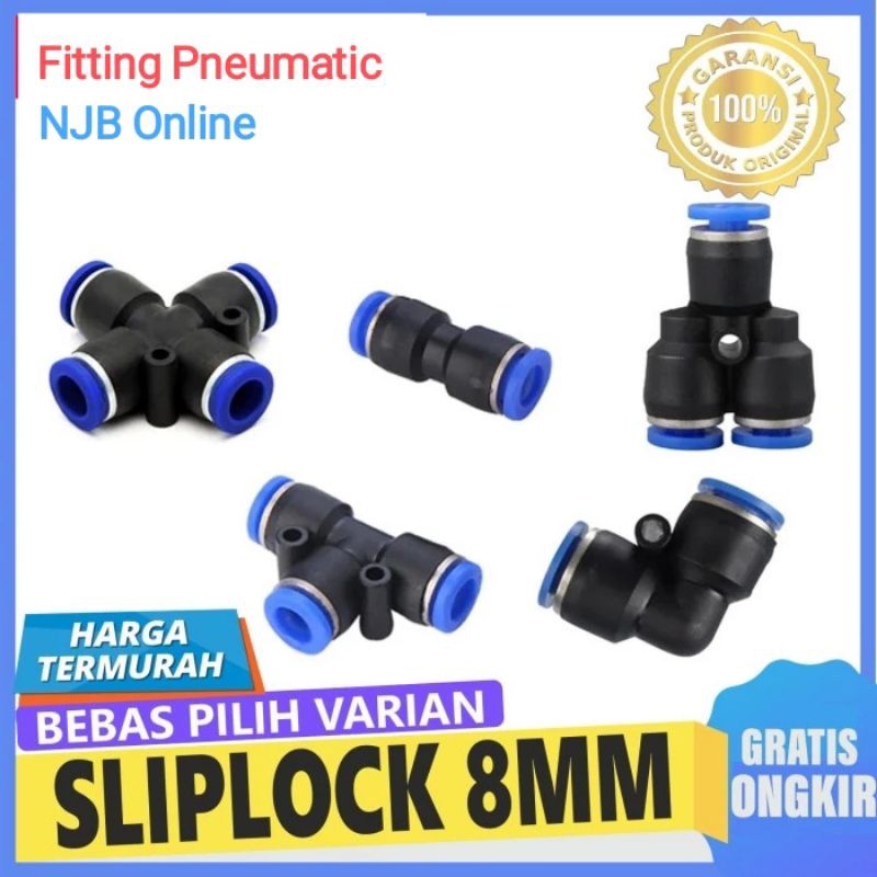 Jual Fitting Pneumatic Konektor Sambungan Selang PU 8mm | Shopee Indonesia