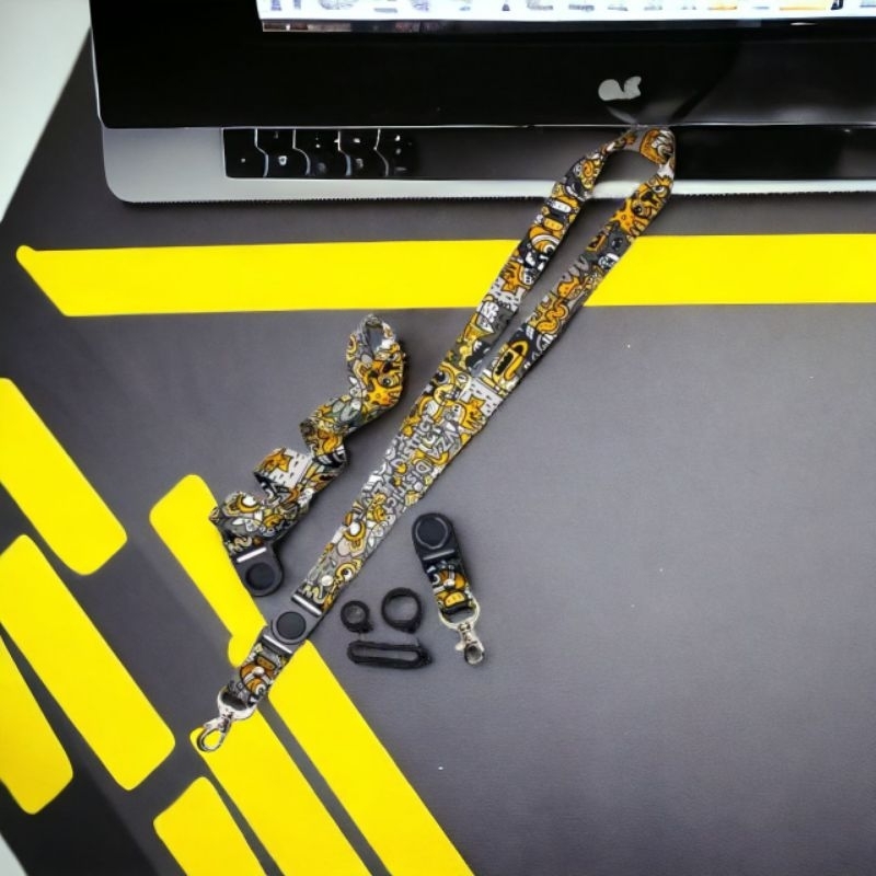 Jual Lanyars Tali Lanyard Gantung Doodle Yellow PZA | Shopee Indonesia