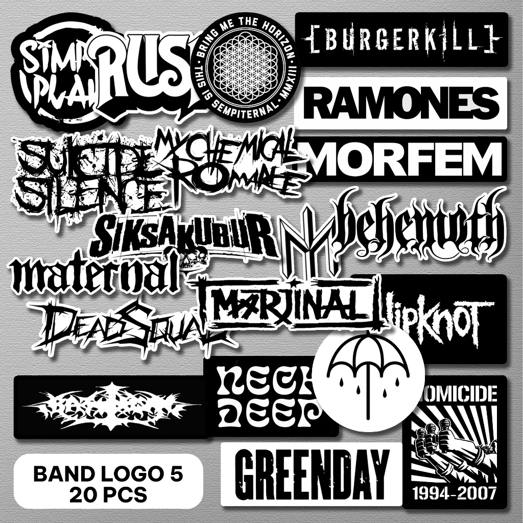 Jual Stiker BAND BLACK N WHITE Series | ANTI LUNTUR GARANSI DANA ...