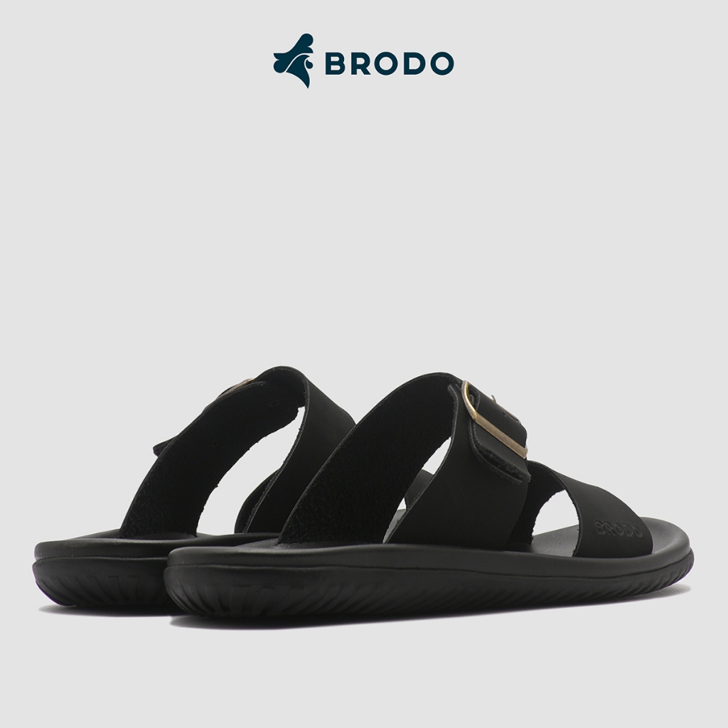 Jual BRODO - Sandal Santoni Full Black | Shopee Indonesia