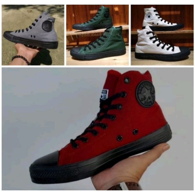 Jual sepatu al star sepatu boot tinggi black sepatu pria dan wanita ...