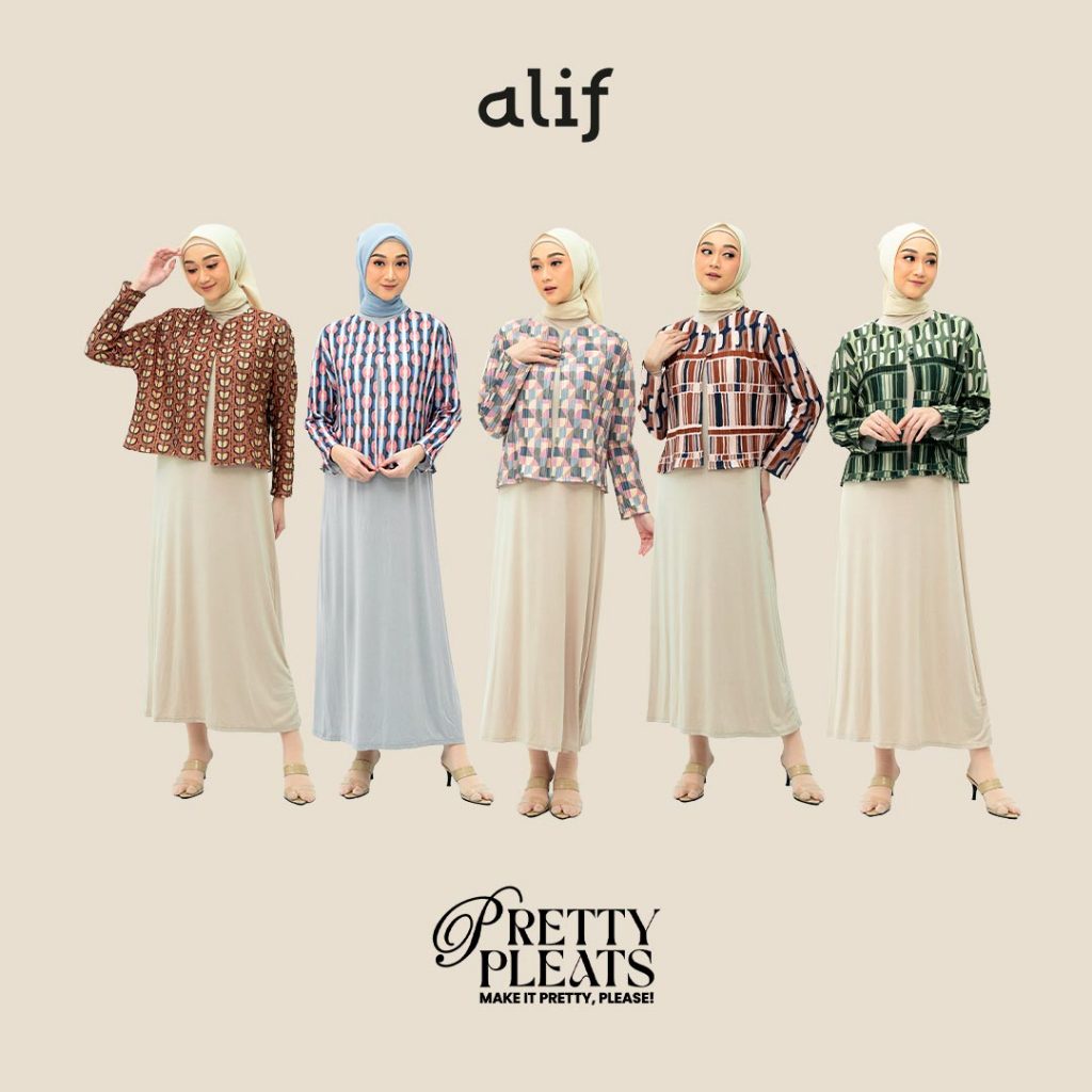 Jual Alif Modern Wear - Cardigan Pleats Plisket Motif - Retro ...