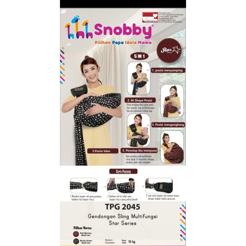 Jual New SNOBBY Gendongan Sling Multifungsi STAR / BEARLY/ JOLLY ...