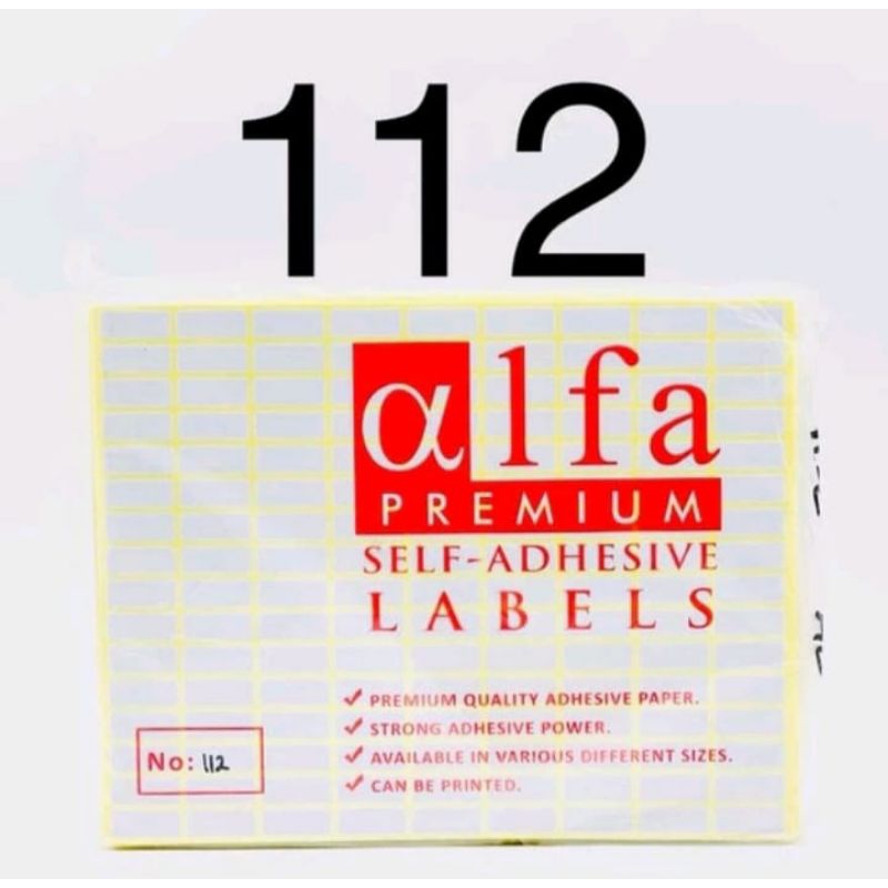 Jual STICKER LABEL ALFA 112 / STICKER LABEL NAMA UNDANGAN HARGA ALFA NO ...