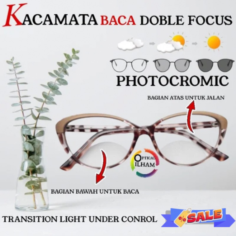 Jual Kacamata Baca dan Jalan Pria/wanita PHOTOCROMIC || Kacamata Dobel ...