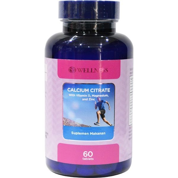 Jual WELLNESS CALCIUM CITRATE 60 TABLETS - VITAMIN D MAGNESIUM KALSIUM ...