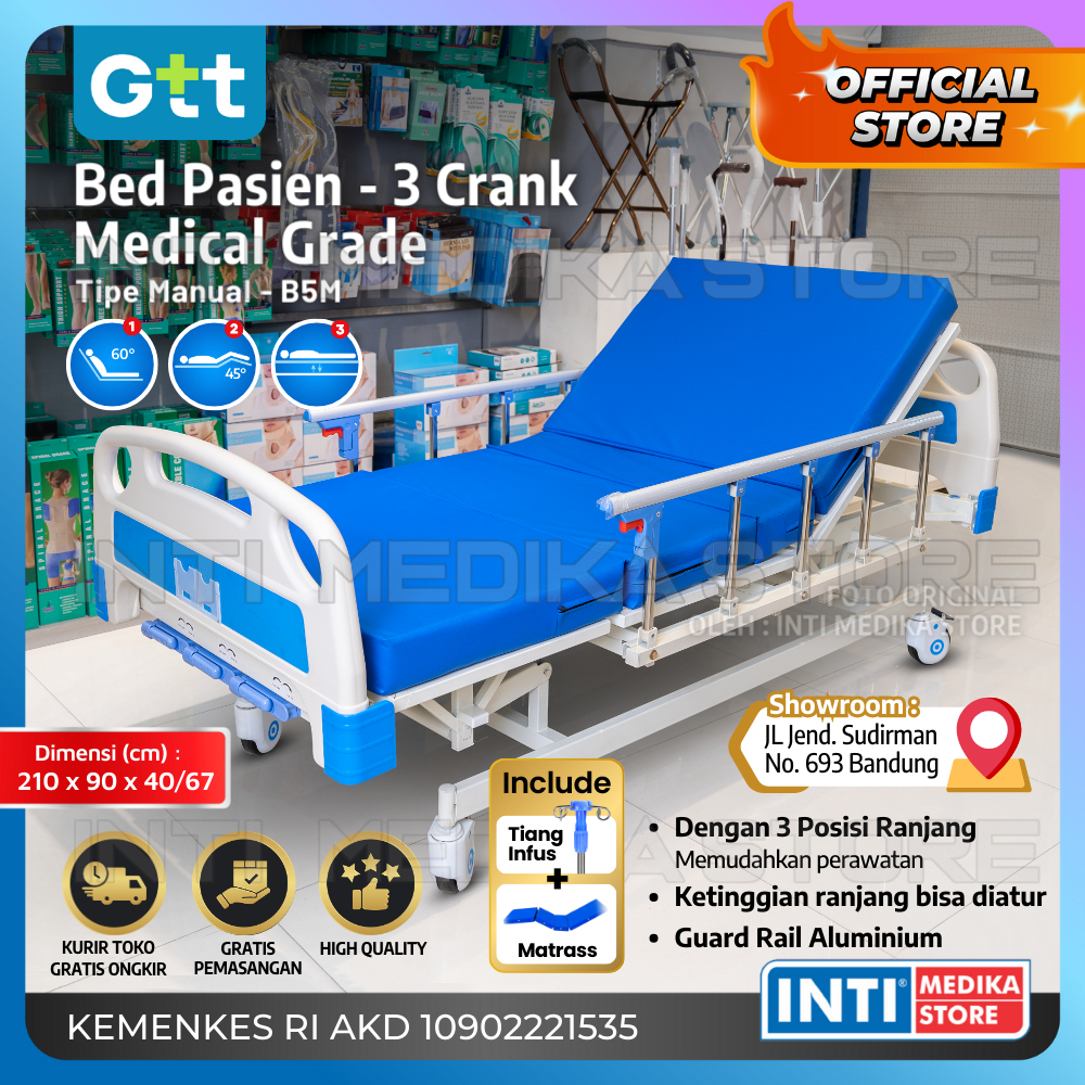 Jual GTT - Bed Pasien MANUAL 3 Crank Ranjang Tempat Tidur Rumah Sakit ...
