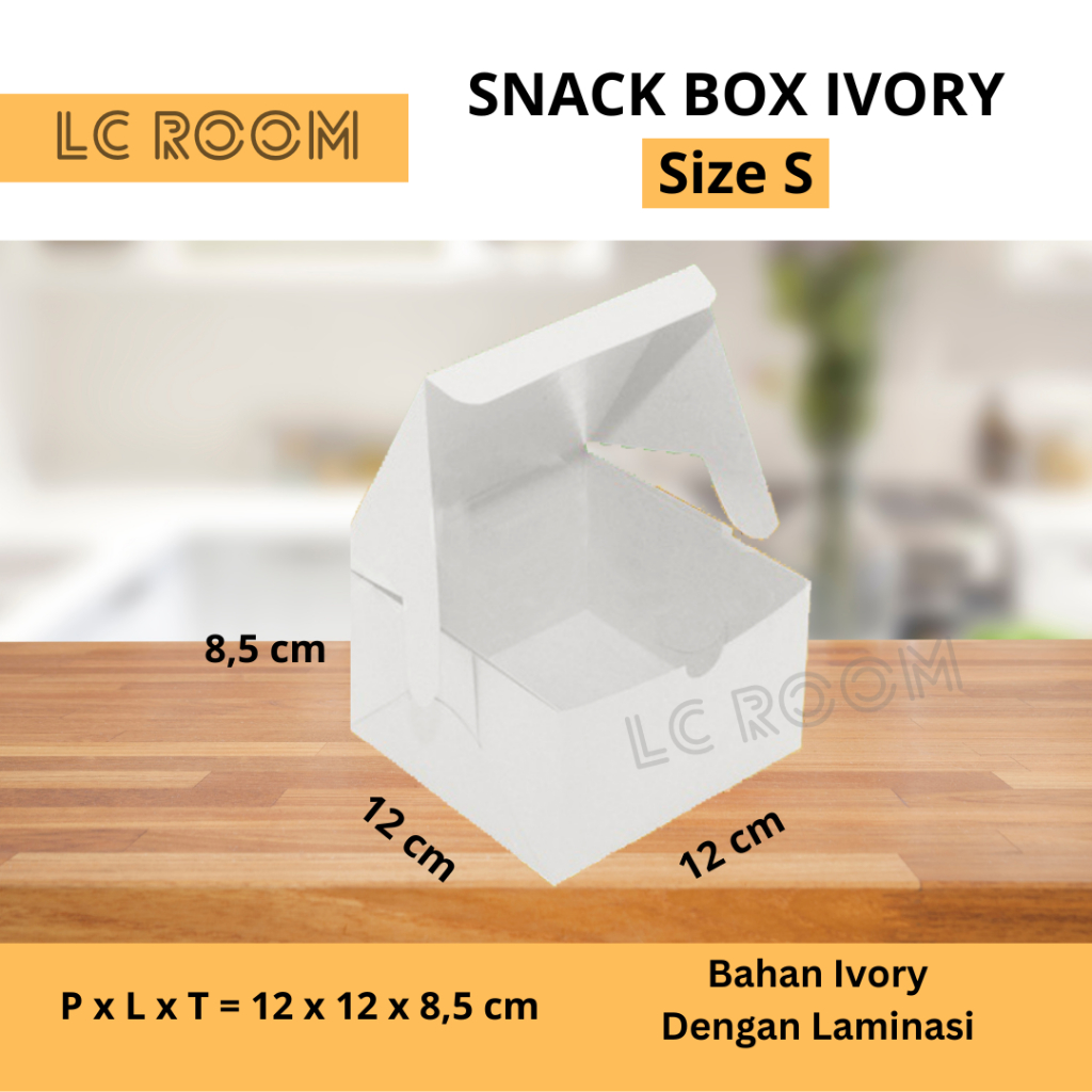 Jual SNACK BOX KEMASAN KOTAK KECIL MINI 12 x 12 x 8,5 cm BAHAN IVORY ...