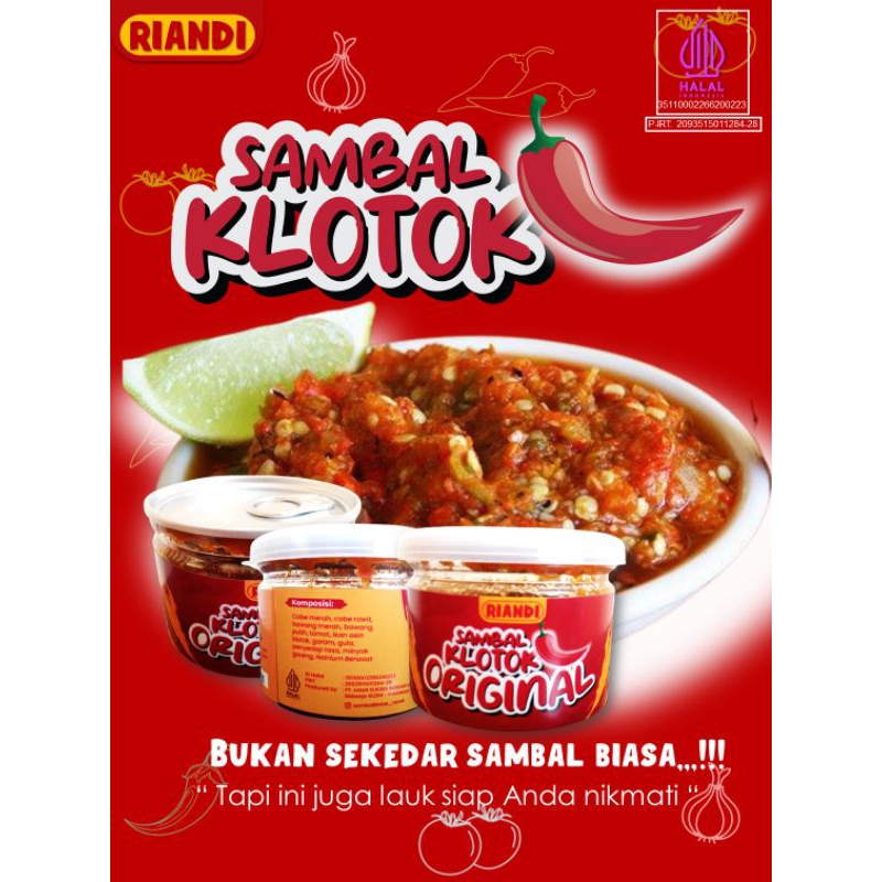 Jual SAMBAL KLOTOK RIANDI, SAMBEL KLOTOK RIANDI | Shopee Indonesia