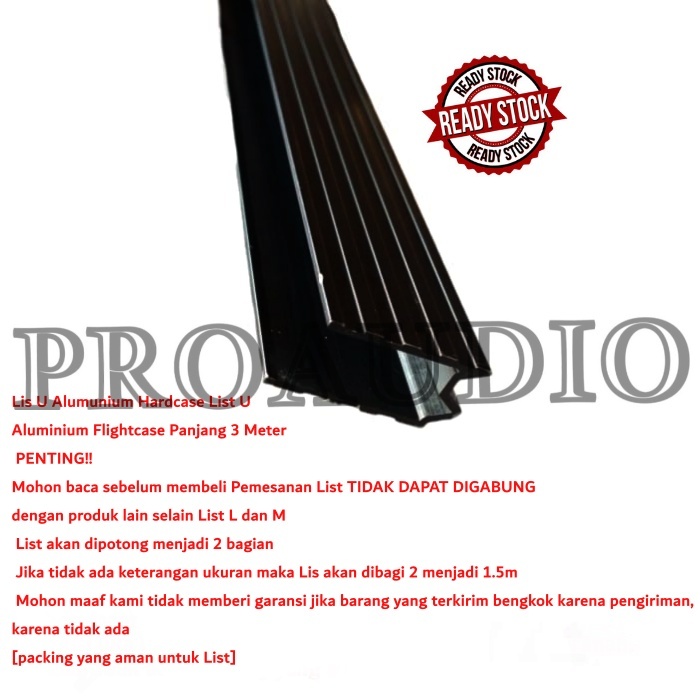 Jual LIS M ALUMINIUM HARDCASE LIST U ALUMINIUM FLIGHTCASE TEBAL PANJANG ...