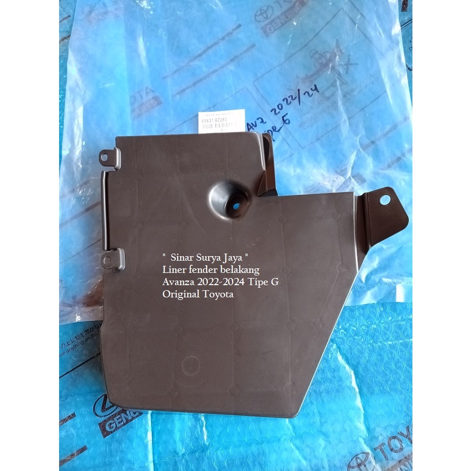 Jual Liner fender Belakang Avanza 2022-2024 Tipe G Original 65637-BZ280 ...