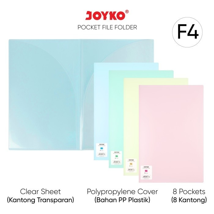 Jual Pocket File Folder / Map File Saku Joyko / PFF-9F4 Pastel Color ...