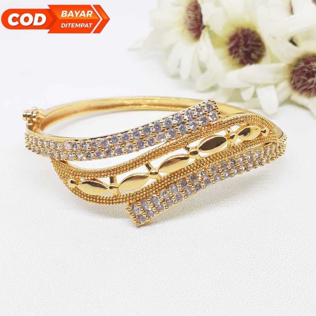 Jual mytitanium-gelang xuping lapis emas model kekinian wanita dewasa ...