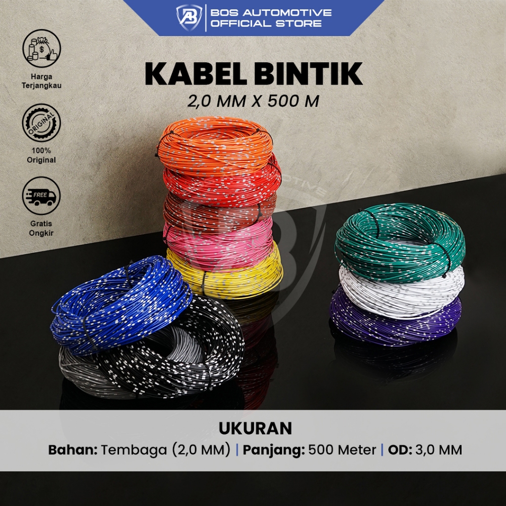 Jual Kabel Bintik AVS 2MM x 500M Kabel Otomotif Body Mobil Motor ...