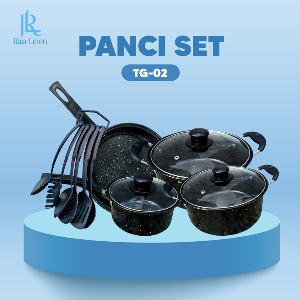 Jual PANCI Set 13 Cookware Anti Lengket Panci set Tutup kaca free ...