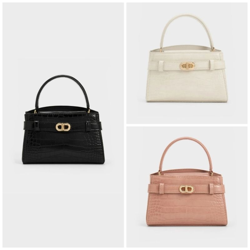 Jual TAS CK AUBRIELLE CROC EFFECT TOP HANDLE BAG | Shopee Indonesia