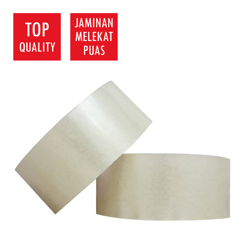 Jual (1 Roll) Lakban OPP INOKI Bening Clear Adhesive Tape 2" Inch 45 mm ...