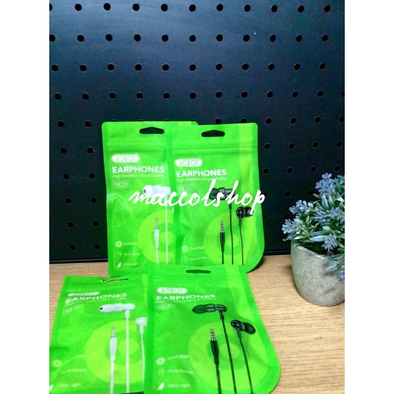 Jual ROBOT RE20 / headset handsfree earphone ROBOT RE20 deep BASS ...