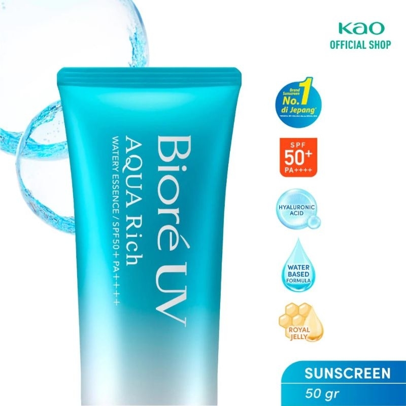 Jual Biore Uv Aqua Rich Watery Essence Sunscreen SPF 50+ PA++++ 50gr | Shopee Indonesia
