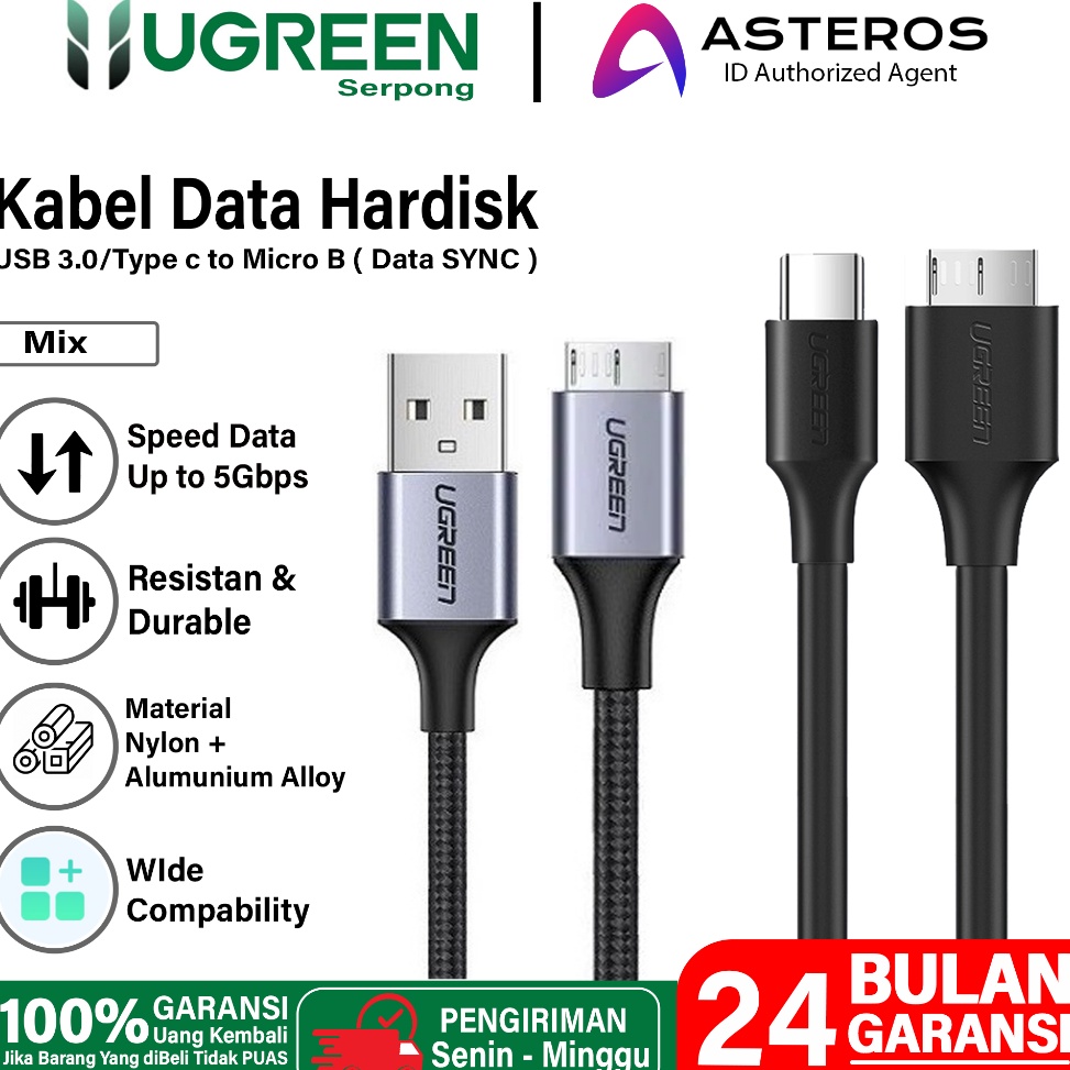 Jual SALE UGREEN Kabel Data Hardisk USB C To Micro B dan USB 3 To Micro ...
