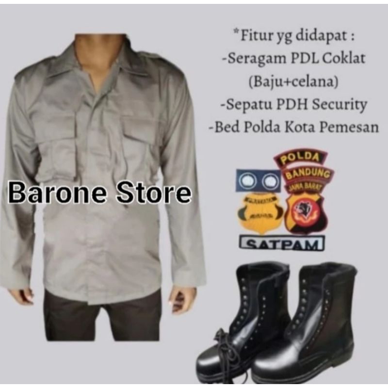 Jual Paket Baju Seragam Satpam PDL Terbaru+Sepatu PDL Security Berkualitas | Shopee Indonesia