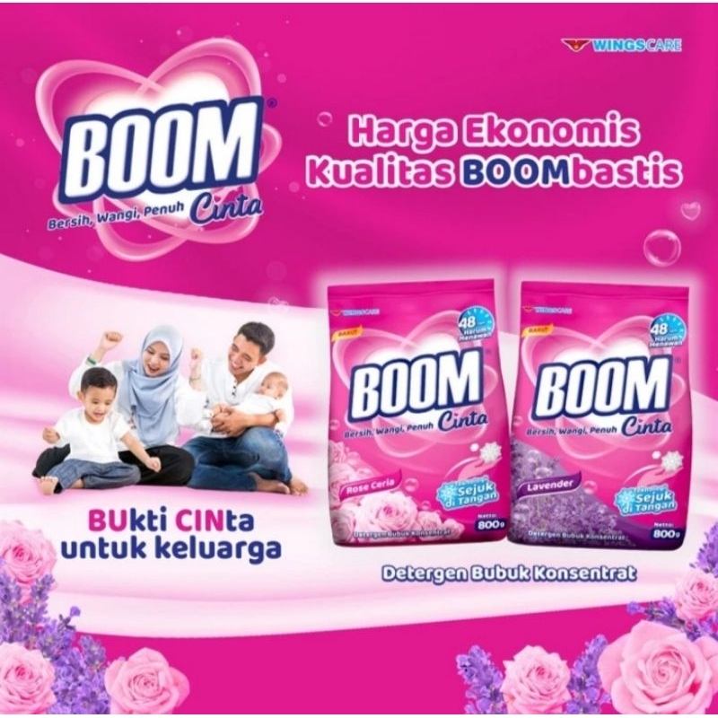 Jual Boom Cinta Detergent Bubuk Rose 800G // Boom Cinta Detergent Bubuk ...