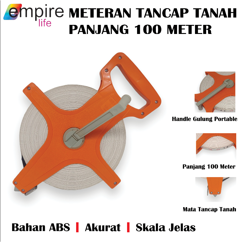 Jual Meteran Tancap 100 Meter / Meteran Tanah / Meteran Rol 100 Meter ...