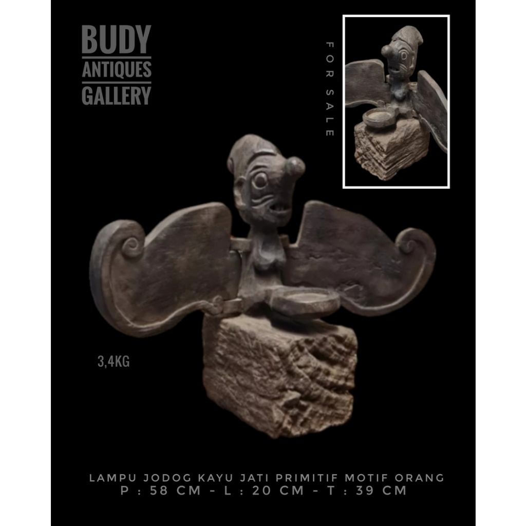 Jual Lampu Jodog Primitif Jawa Bahan Jati Motif Manusia | Shopee Indonesia