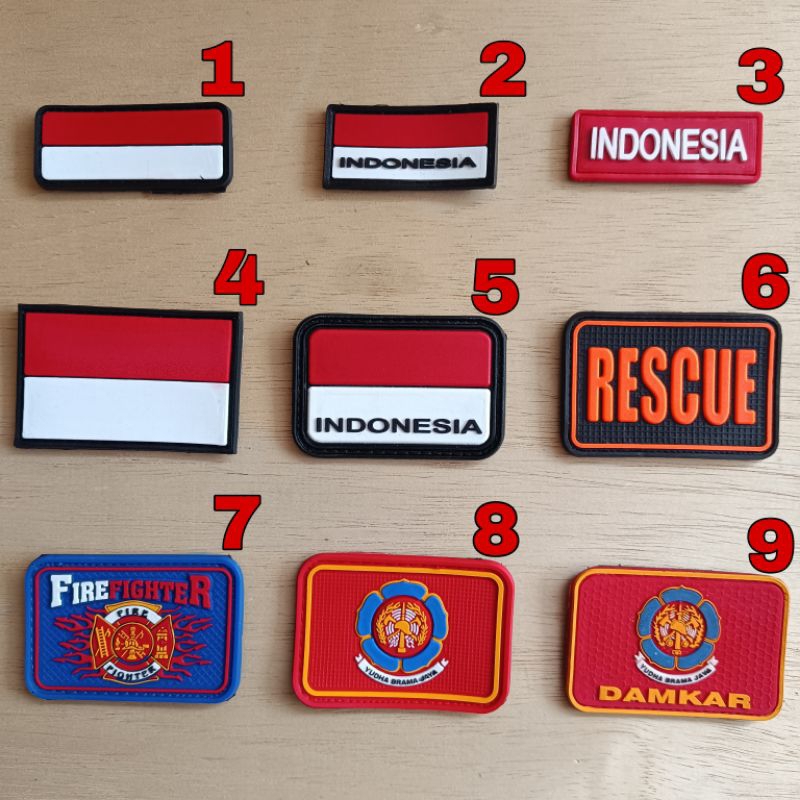 Jual patch rubber logo damkar - reacue - tempelan aksessoris emblem ...