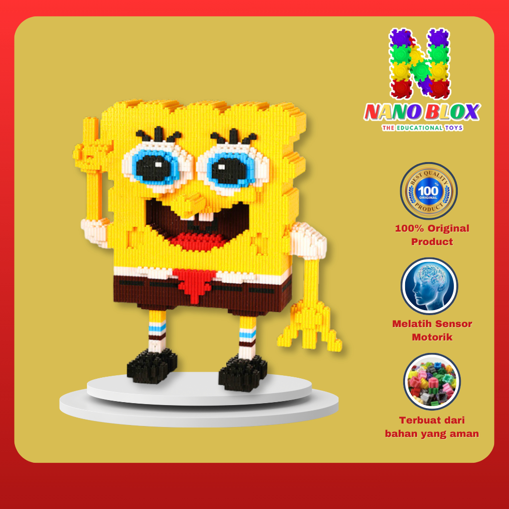 Jual Mainan Nano Blocks Spongebob 8621 3D Model, Mainan Blok Susun ...