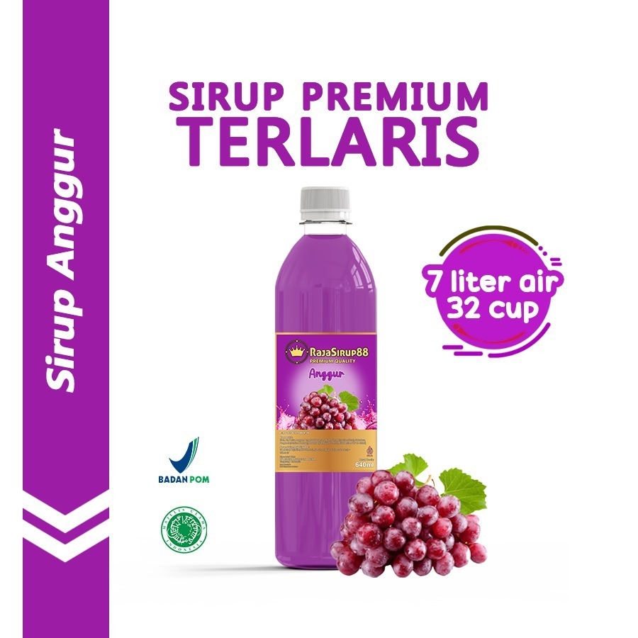 Jual Syrup Premium Rasa Anggur / Minuman Sirup Halal 640ml | Shopee ...
