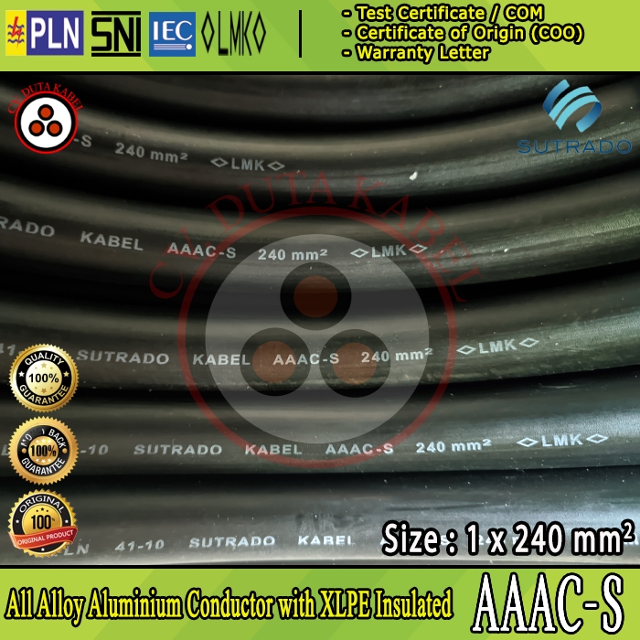 Jual Kabel AAAC-S 1x240 mm2 SUTRADO /A3CS/1 x 240 mm2/1x240mm2/240 mm2 ...
