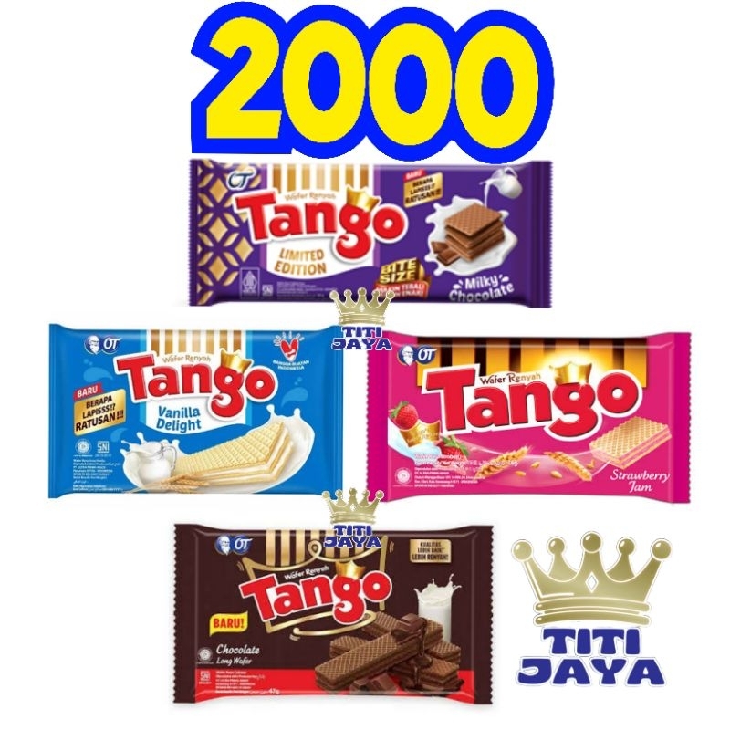 Jual WAFER TANGO 2000 KECIL 39GRAM STRAWBERRY VANILLA COKLAT STROBERI ...