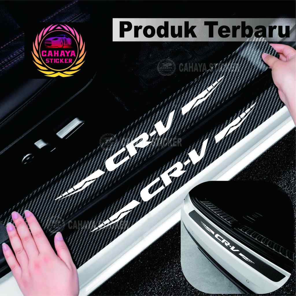 Jual 5 PCS sticker mobil honda cr-v sticker sill plate carbon 3D mobil ...