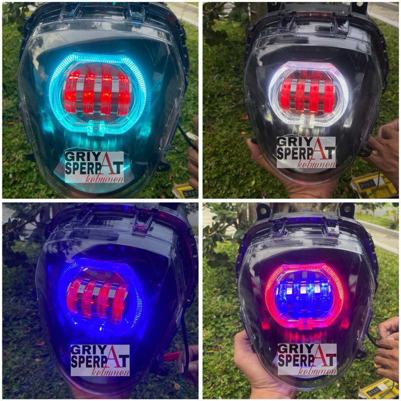 Jual REFLEKTOR LAMPU DEPAN HONDA GENIO BILED PROJIE LED 4 LENSA ...