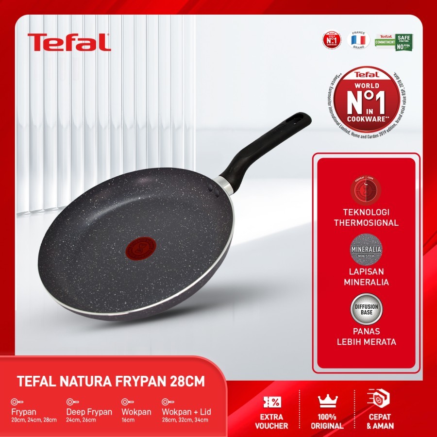 Jual TEFAL Natura Frypan 28cm Wajan Anti Lengket | Shopee Indonesia