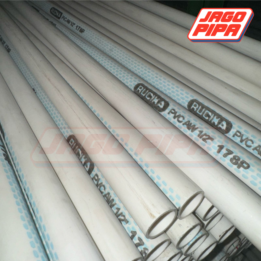 Jual Rucika Pipa AW 2 Inch PVC Air Bersih MOF Putih 4 Meter 2" Paralon ...