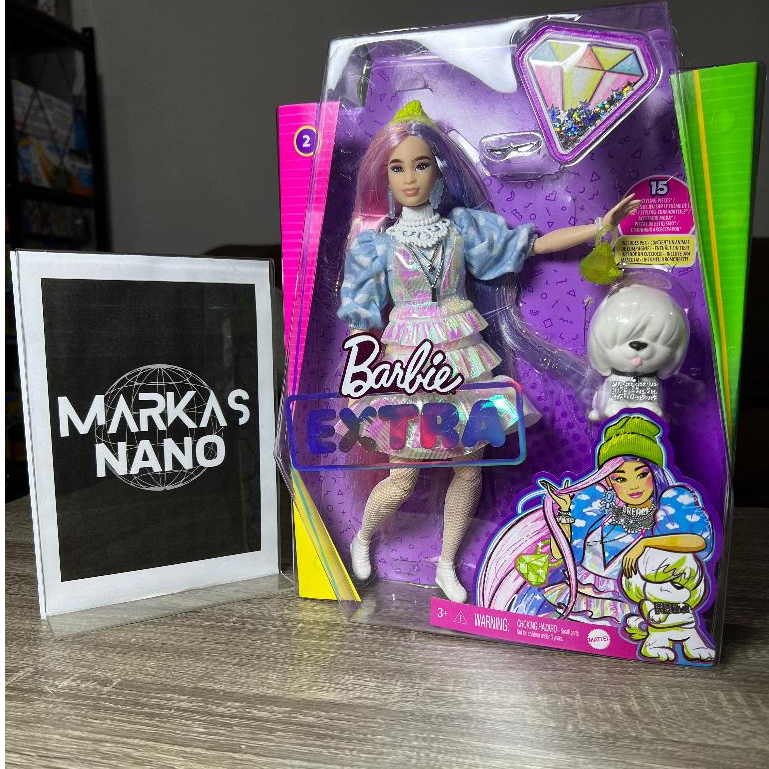 Jual Barbie EXTRA Doll Pink & Purple Hair With Pet Puppy #2 MATTEL ...