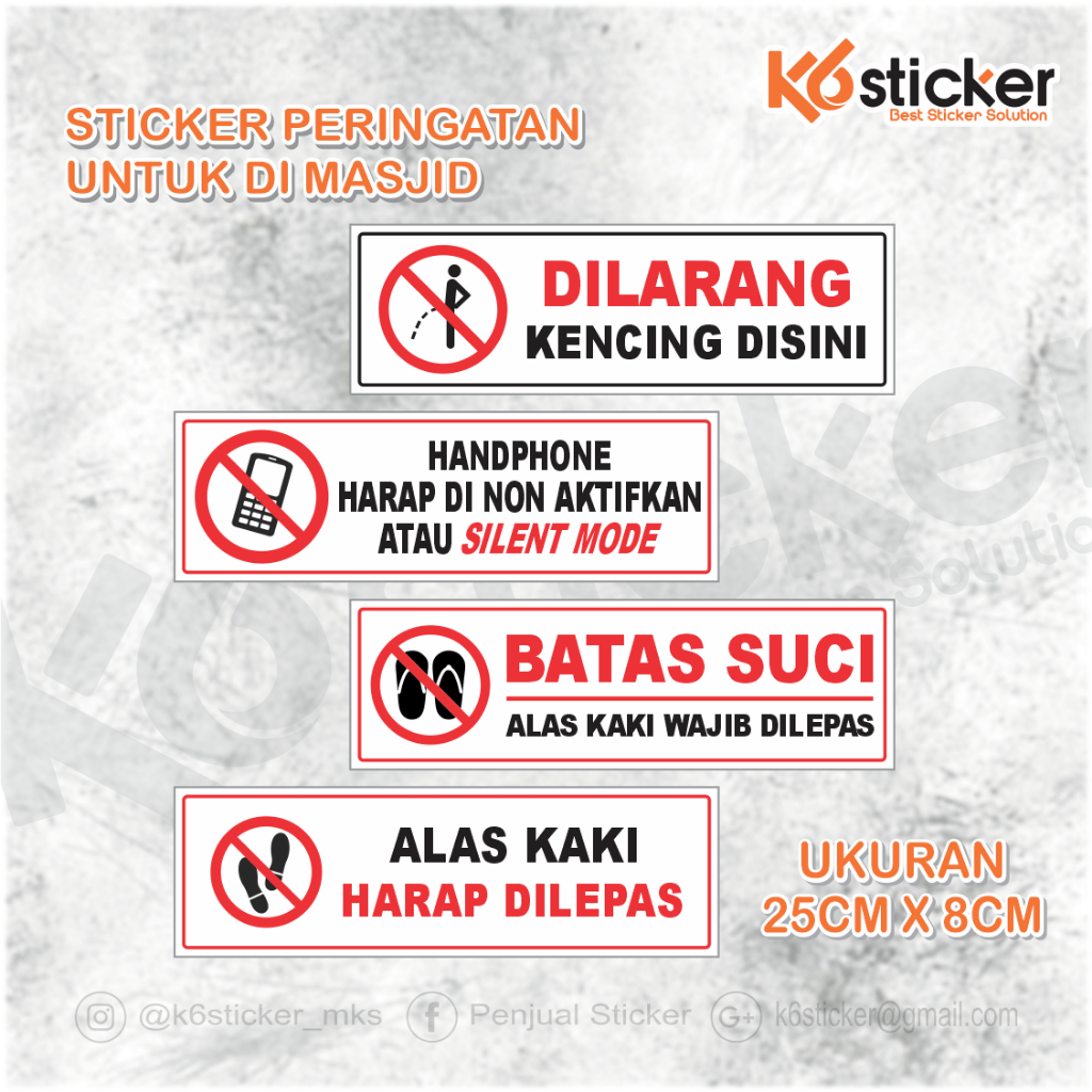 Jual sticker larangan untuk di masjid | Shopee Indonesia