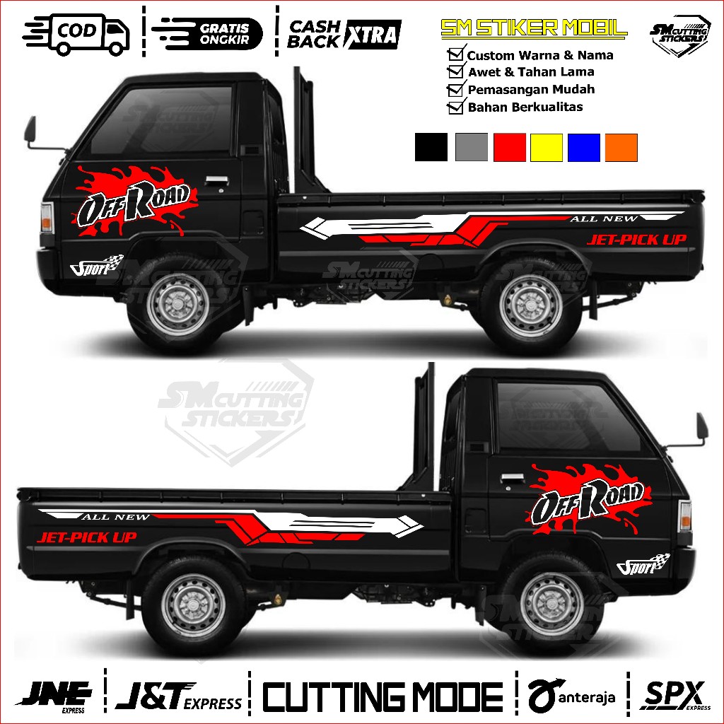 Jual Stiker cutting mobil pick up L300 Off Road list striping mobil ...