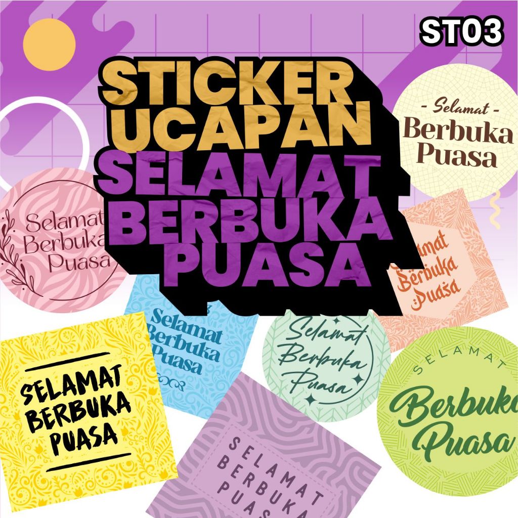 Jual ST03 Stiker / Sticker Label Custom Selamat Berbuka Puasa Chromo ...