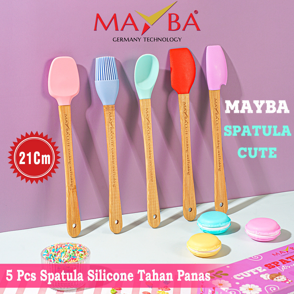 Jual SPATULA SILIKON SET 5 PCS CUTE MAYBA SUTIL alat sendok masak ...