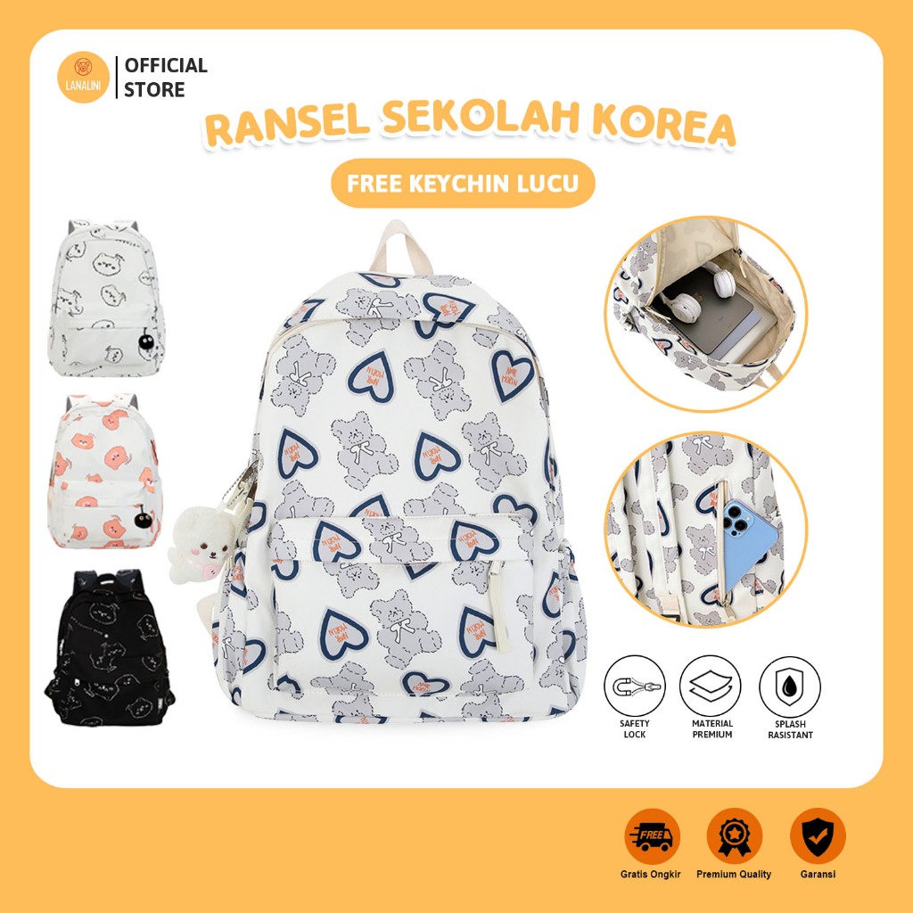 Jual Tas Ransel Backpack Remaja Cewek SMA SMP SD Korean Style Cute Chihiro Bag School Backpack ...