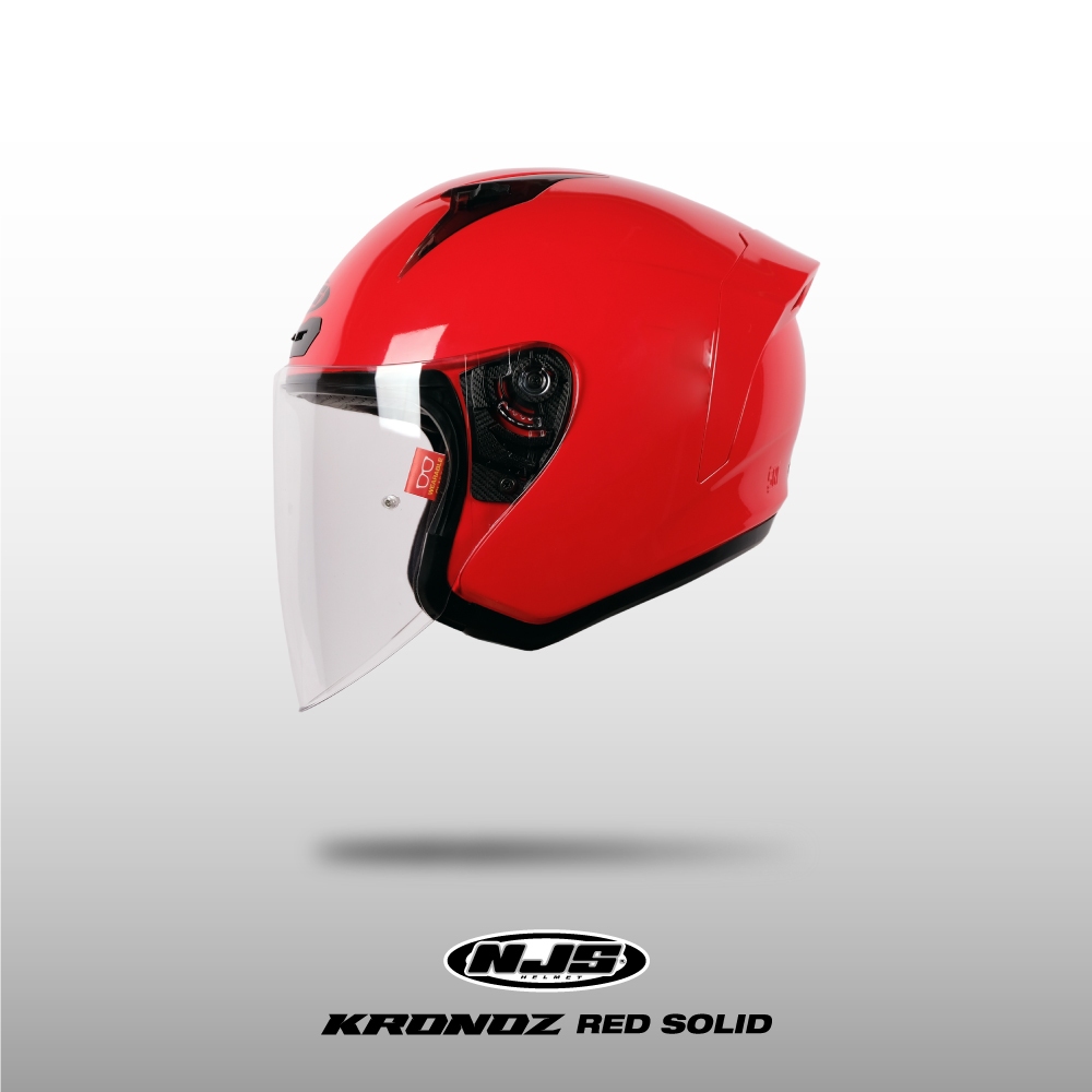 Jual NJS KRONOZ Red Solid - Helm Half Face | NJS | Kronoz | Kronoz ...