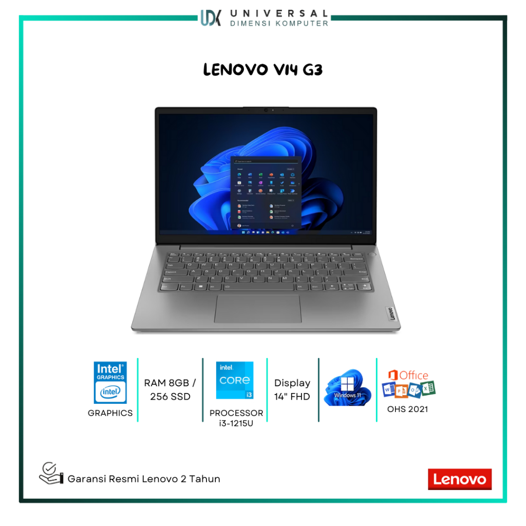 Jual LENOVO V14 G3 IAP i3-1215U RAM 8GB/256GB SSD 14" FHD WIN11 + OHS | Shopee Indonesia