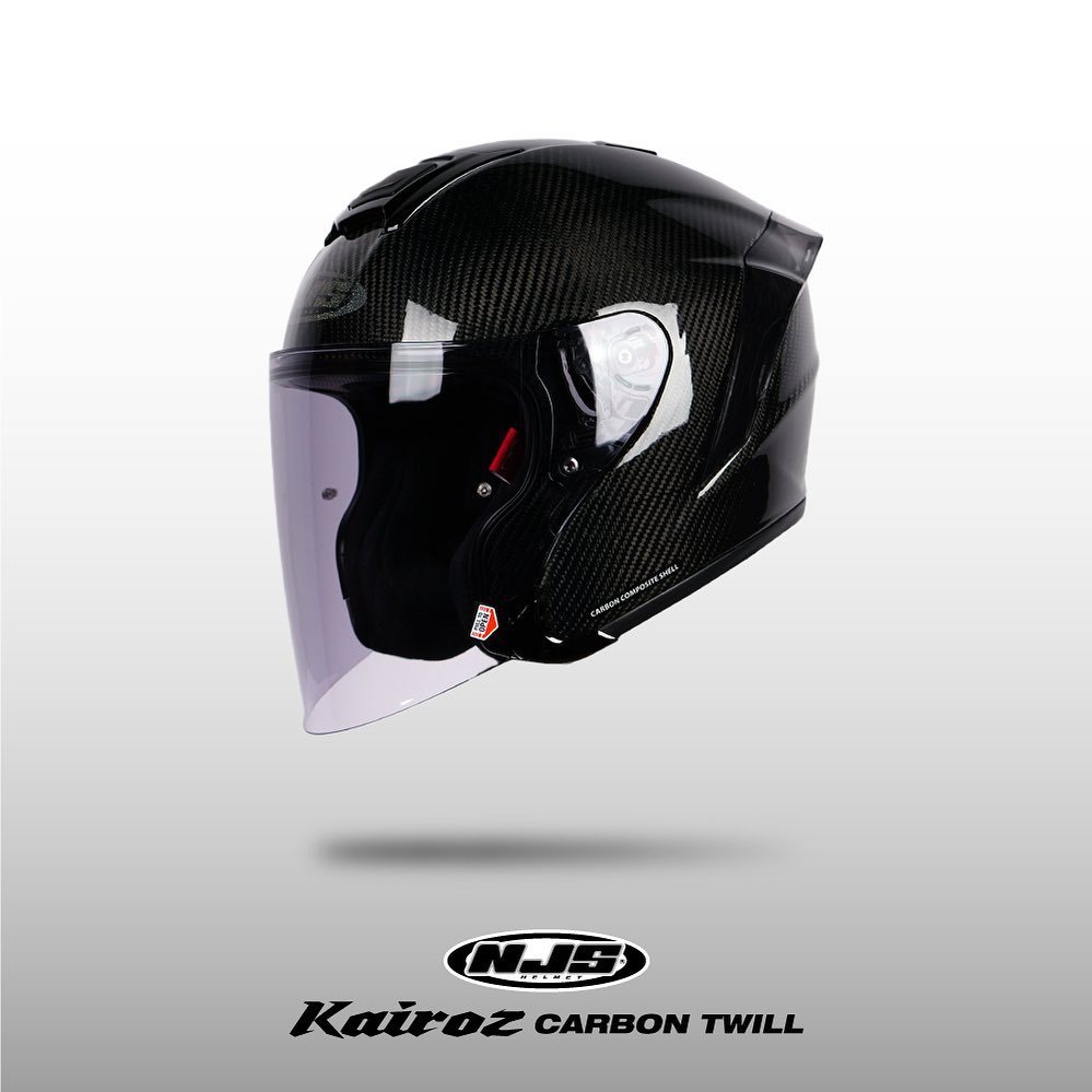 Jual NJS KAIROZ CARBON TWILL - Helm Half Face (FREE PINLOCK) - Helm ...
