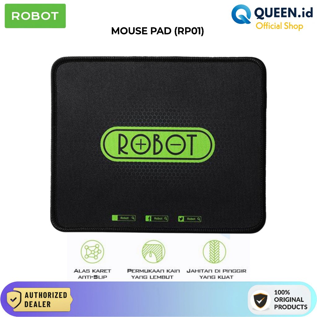 Jual ROBOT RP01 MousePad Anti Slip Polos Hitam Soft Surface - Gaming ...